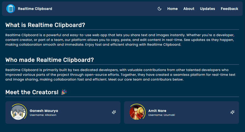 Realtime Clipboard | Projects by Ganesh Maurya